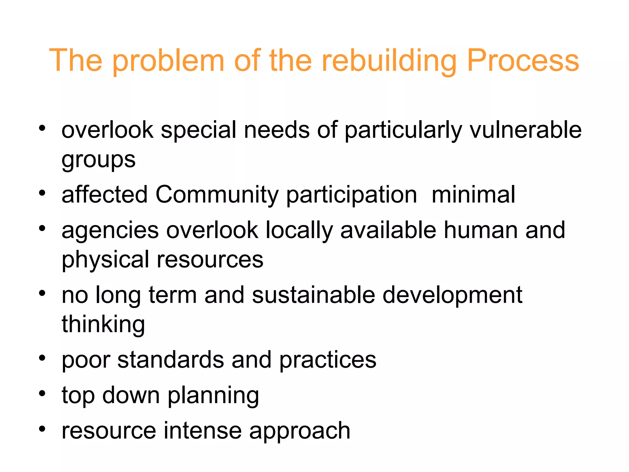 Facing the challenge of rebuilding | PPT