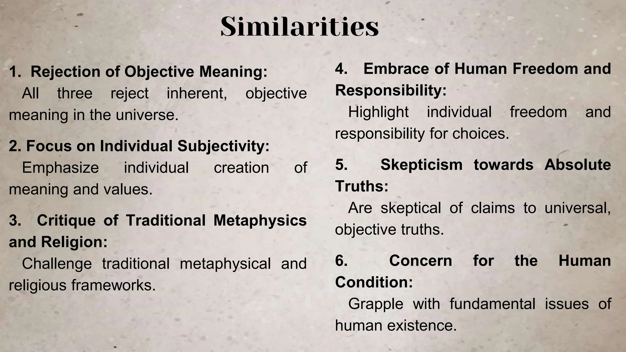 Facing the Void_ A Comparative Analysis of Absurdism, Nihilism, and Existentialism.pptx