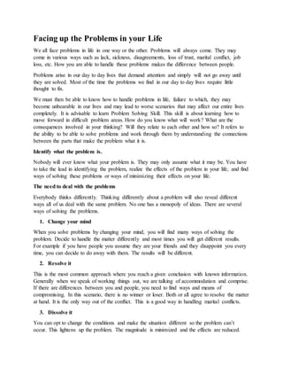 Facing up the Problems in your Llfe | DOCX