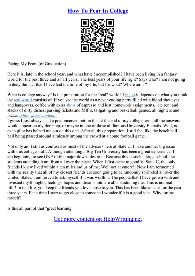 Facing Your Fears Essay | PDF