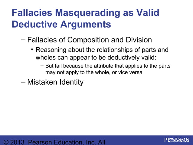 Evaluating deductive reasoning and fallacies | PPT