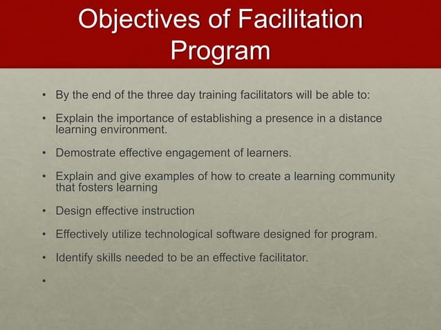 Facilitator Training Manual | PPTX