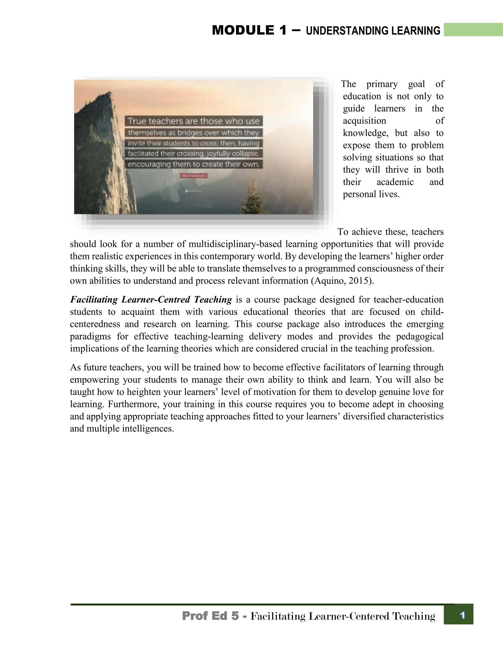 FACILITATING AND LEARNING - Module 1 updated 2.pdf