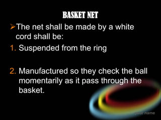 Faclilities and equipment used for the game basketball | PPTX