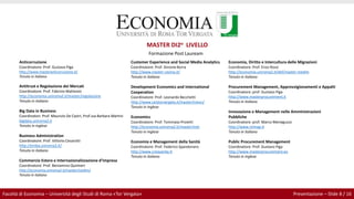 Facoltà di Economia Università degli studi di Roma "Tor Vergata" - presentazione in italiano | PPTX
