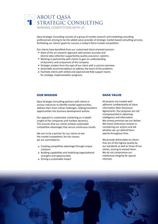 QASA Strategic Consulting - Company Profile | PDF