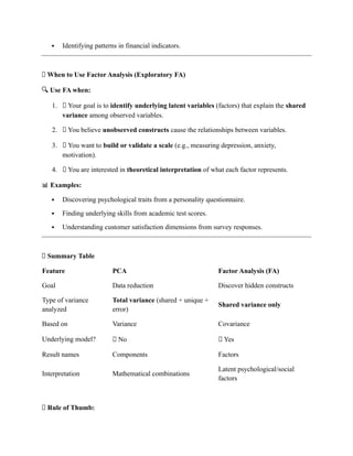 Factor Analysis Word Document Presentation | DOCX