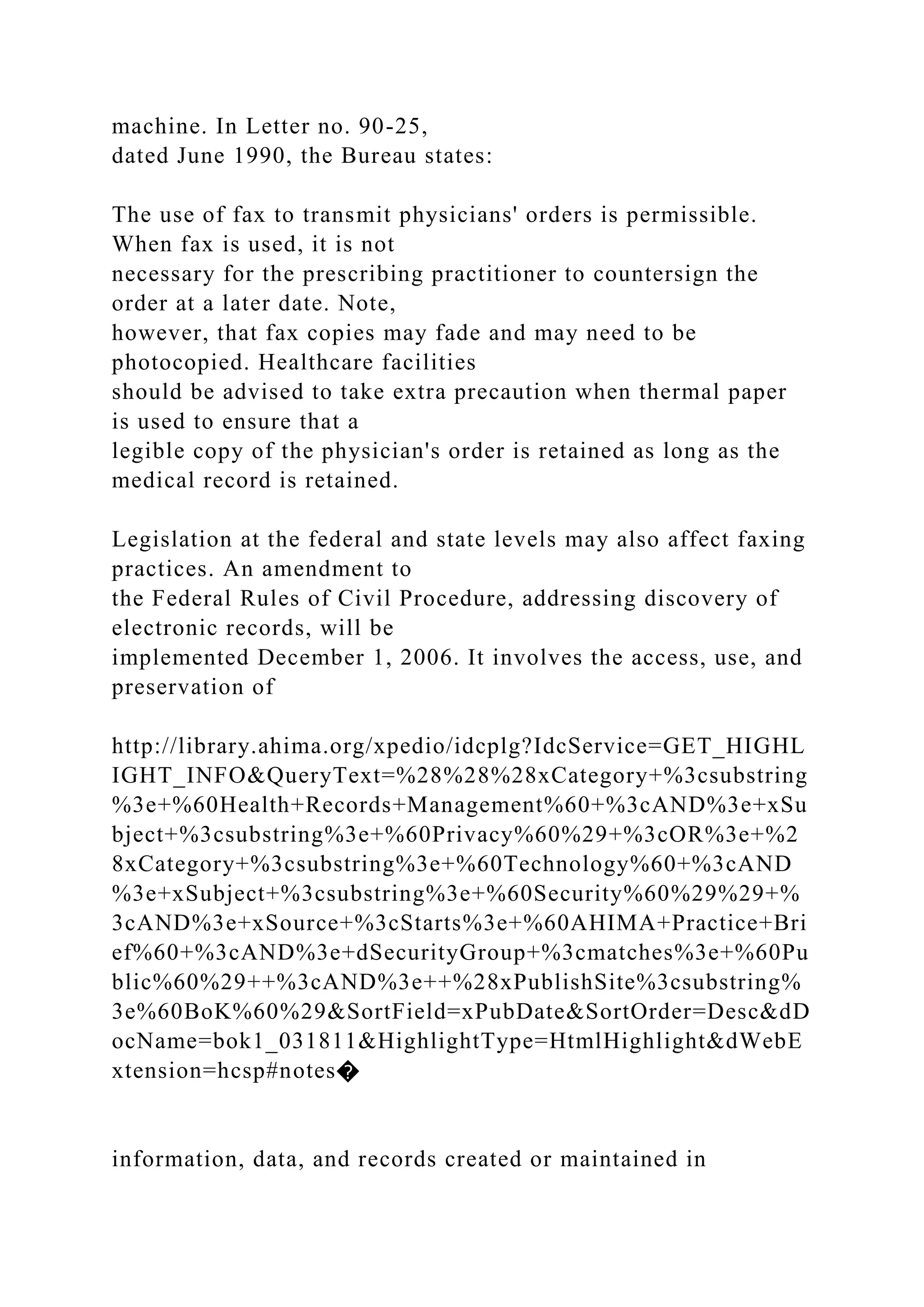 Facsimile Transmission of Health Information (Updated) .docx