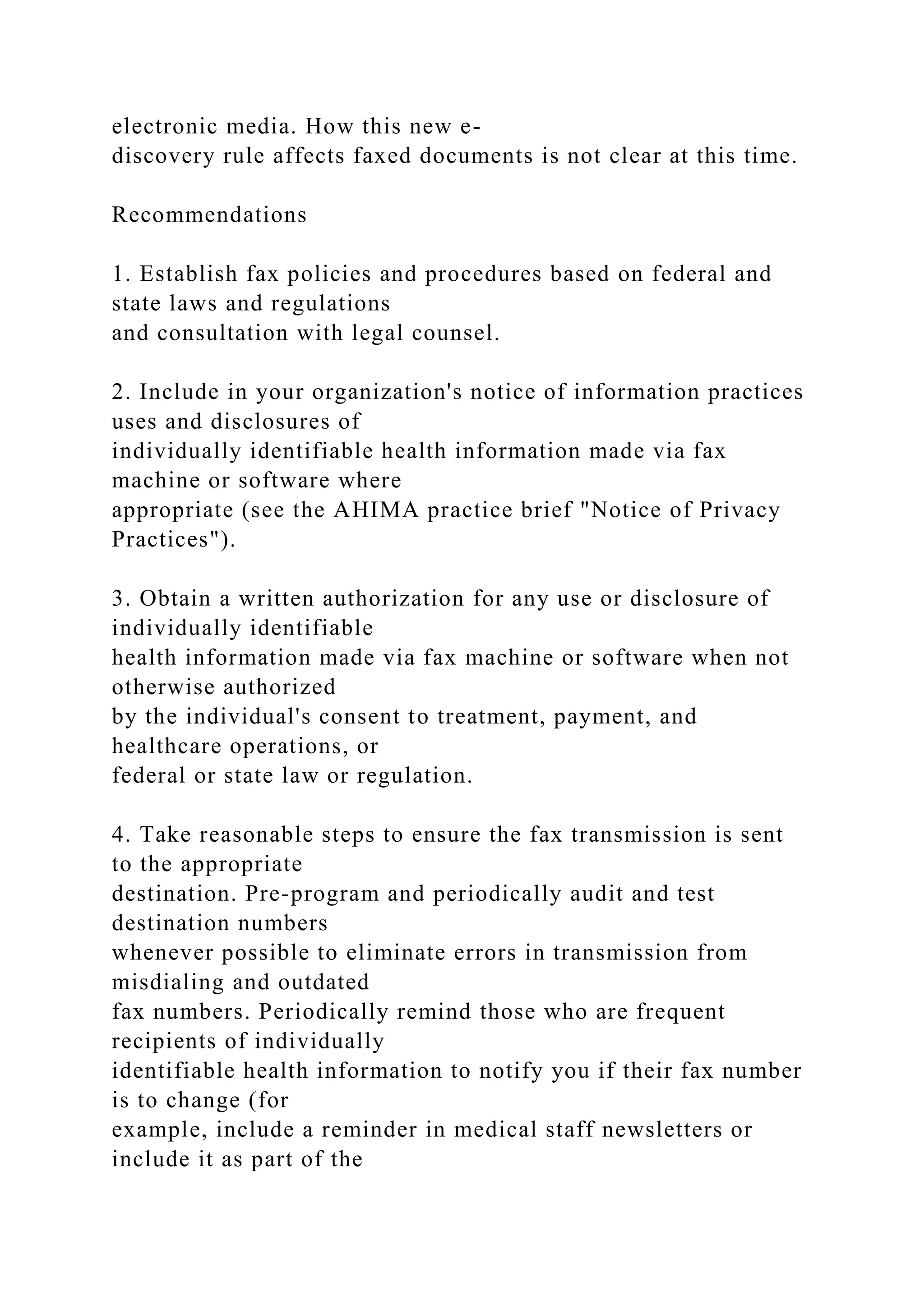 Facsimile Transmission of Health Information (Updated) .docx