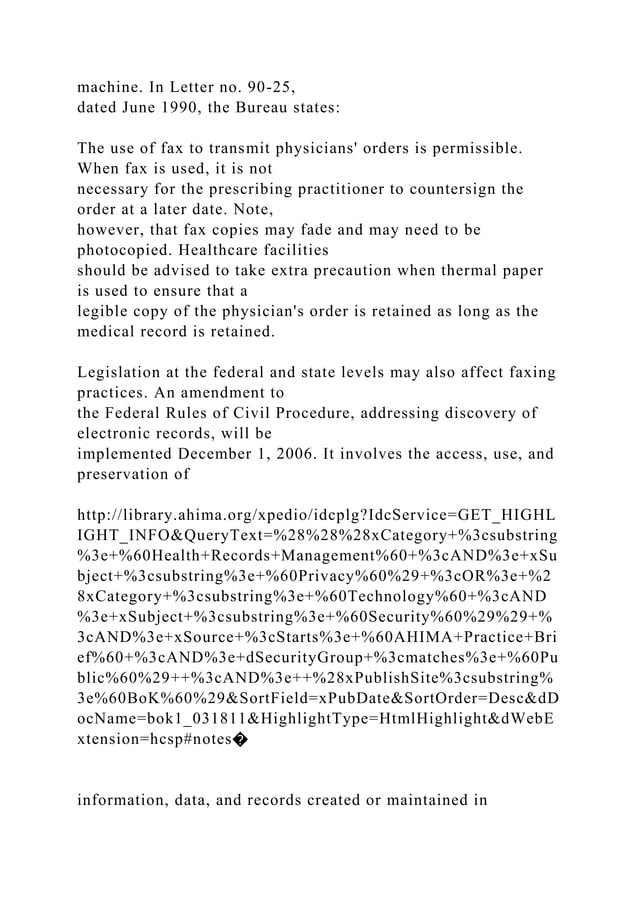 Facsimile Transmission of Health Information (Updated) .docx