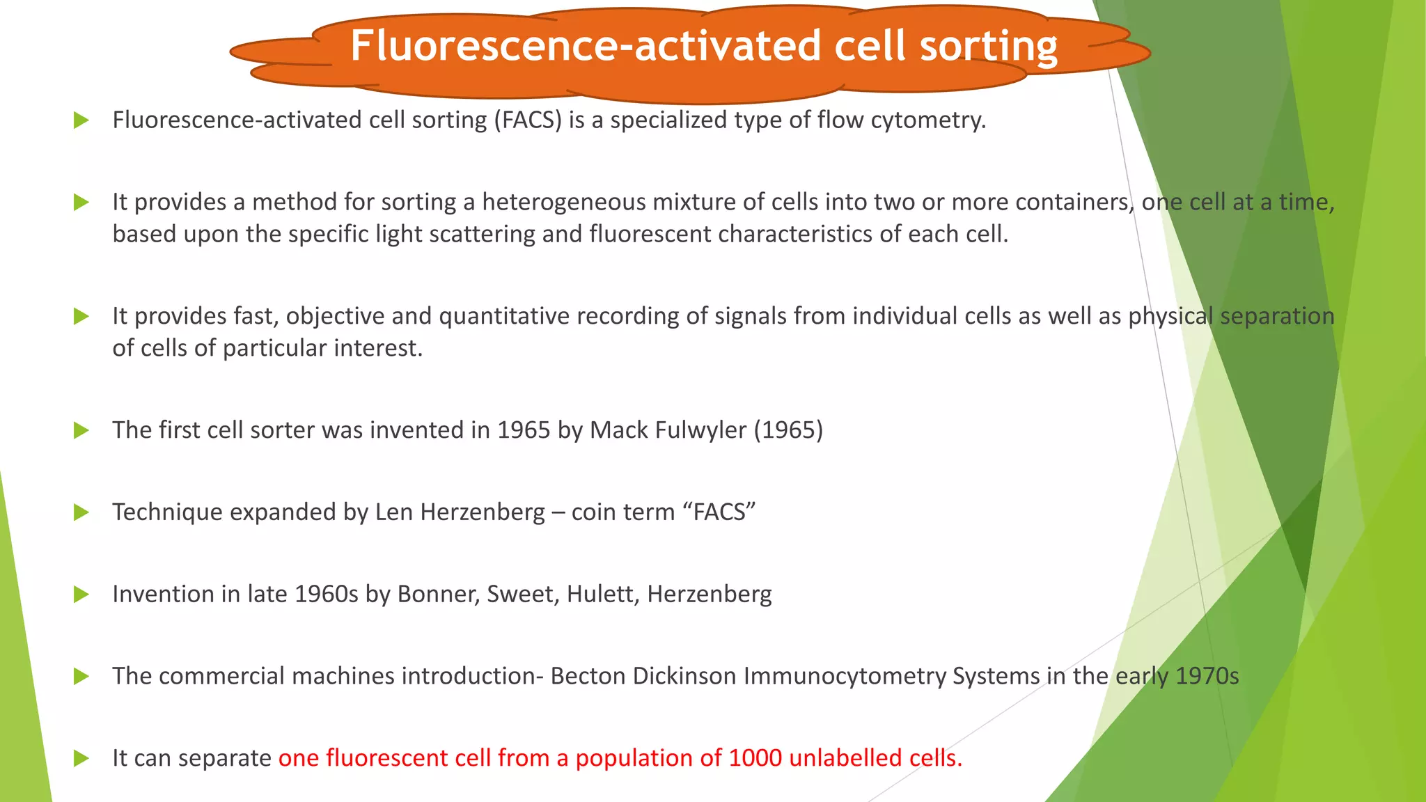 FACS and MACS with their applications in biological research. | PPTX