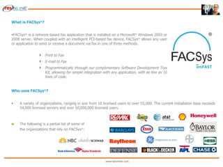 Facsys fax Server Solution | PPT
