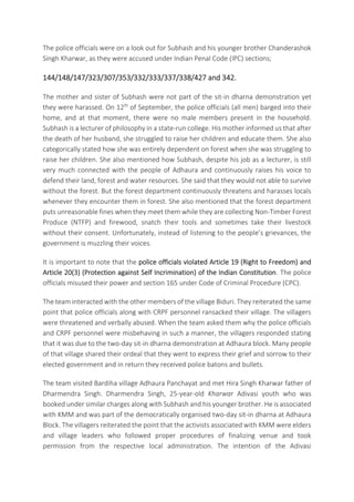Fact finding report adhaura-kaimur corrected final (1) | PDF