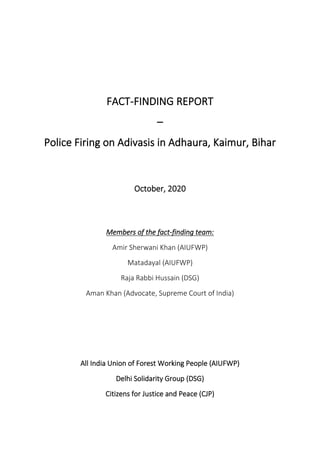 Fact finding report adhaura-kaimur corrected final (1) | PDF