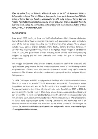 Fact finding report adhaura-kaimur corrected final (1) | PDF