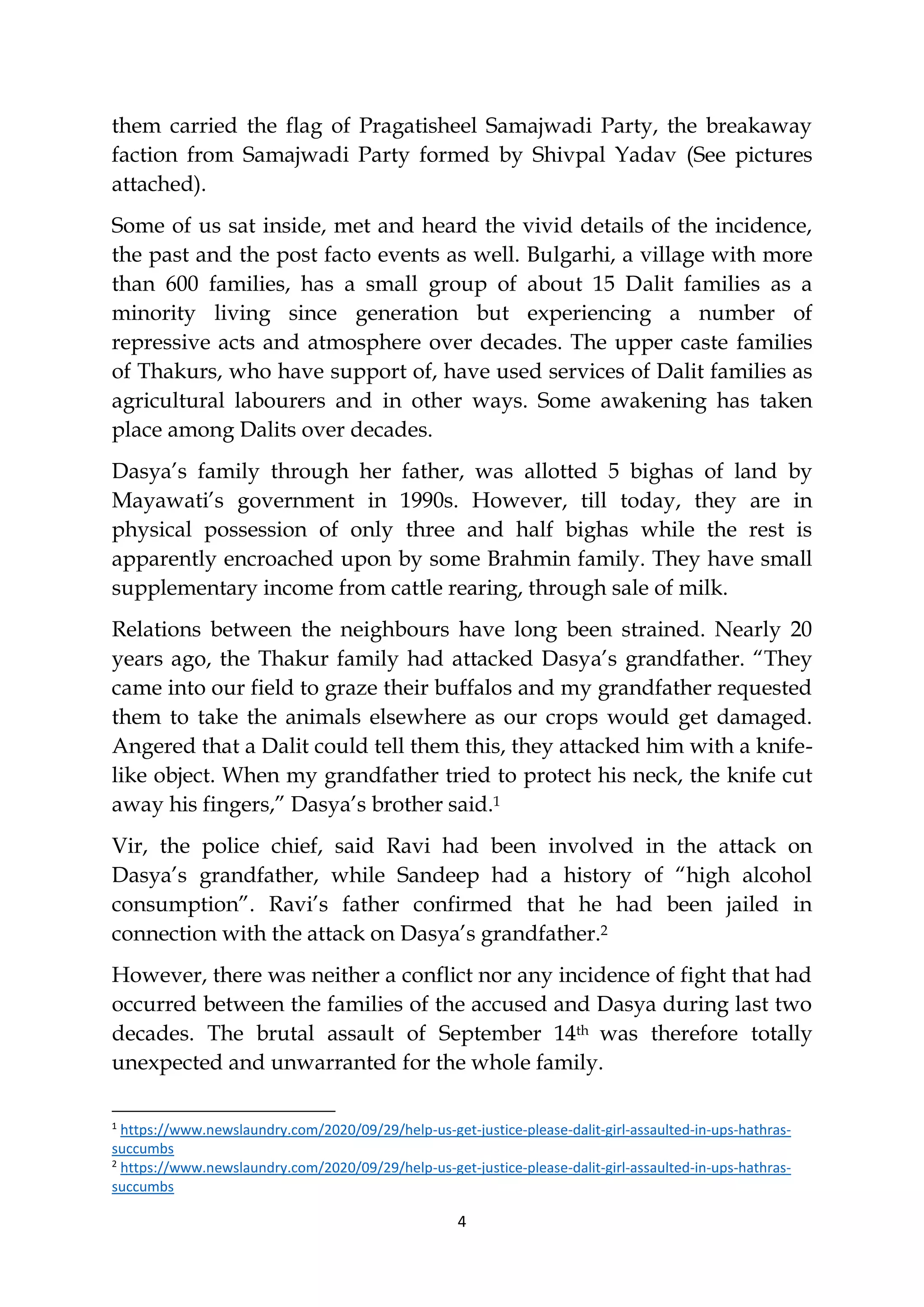 Fact finding report hathras-napm | PDF