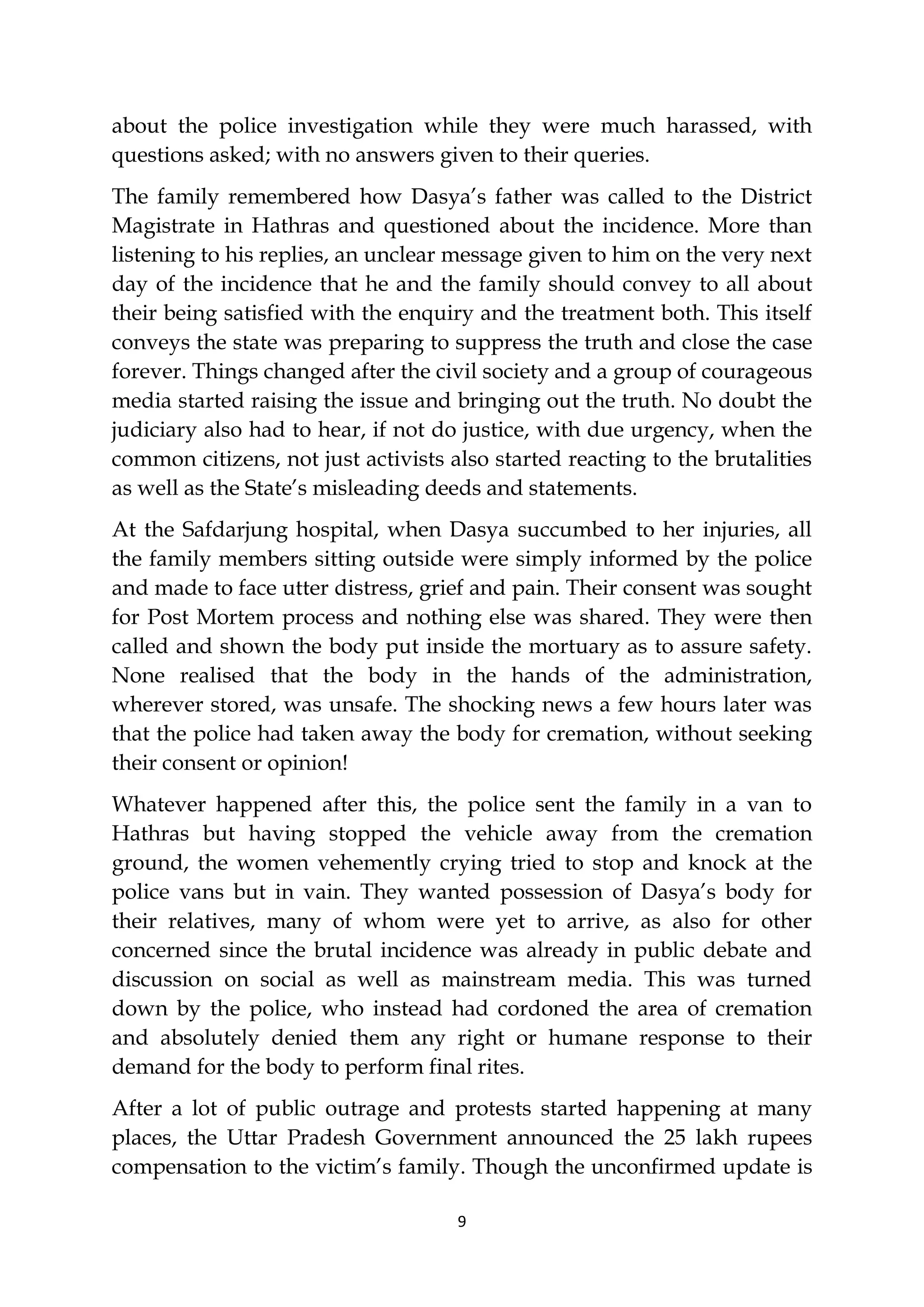 Fact finding report hathras-napm | PDF