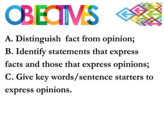 Fact or Opinion Lesson Presentation Powerpoint | PPTX