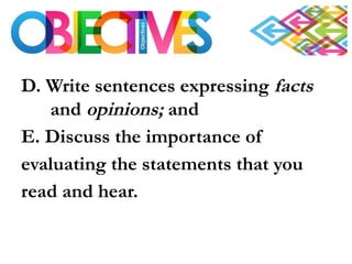 Fact or Opinion Lesson Presentation Powerpoint | PPTX