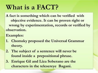 Fact or Opinion Lesson Presentation Powerpoint | PPTX