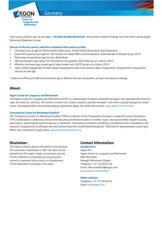Aegon Fact sheet flexible retirement Germany | PDF