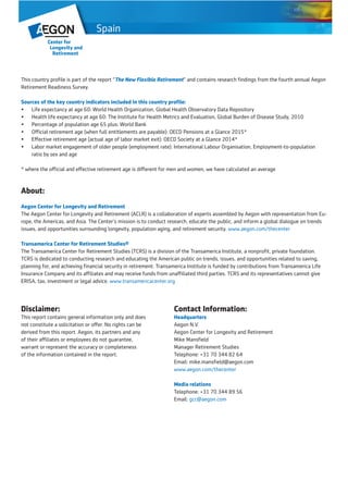 Aegon Fact sheet flexible retirement in Spain | PDF