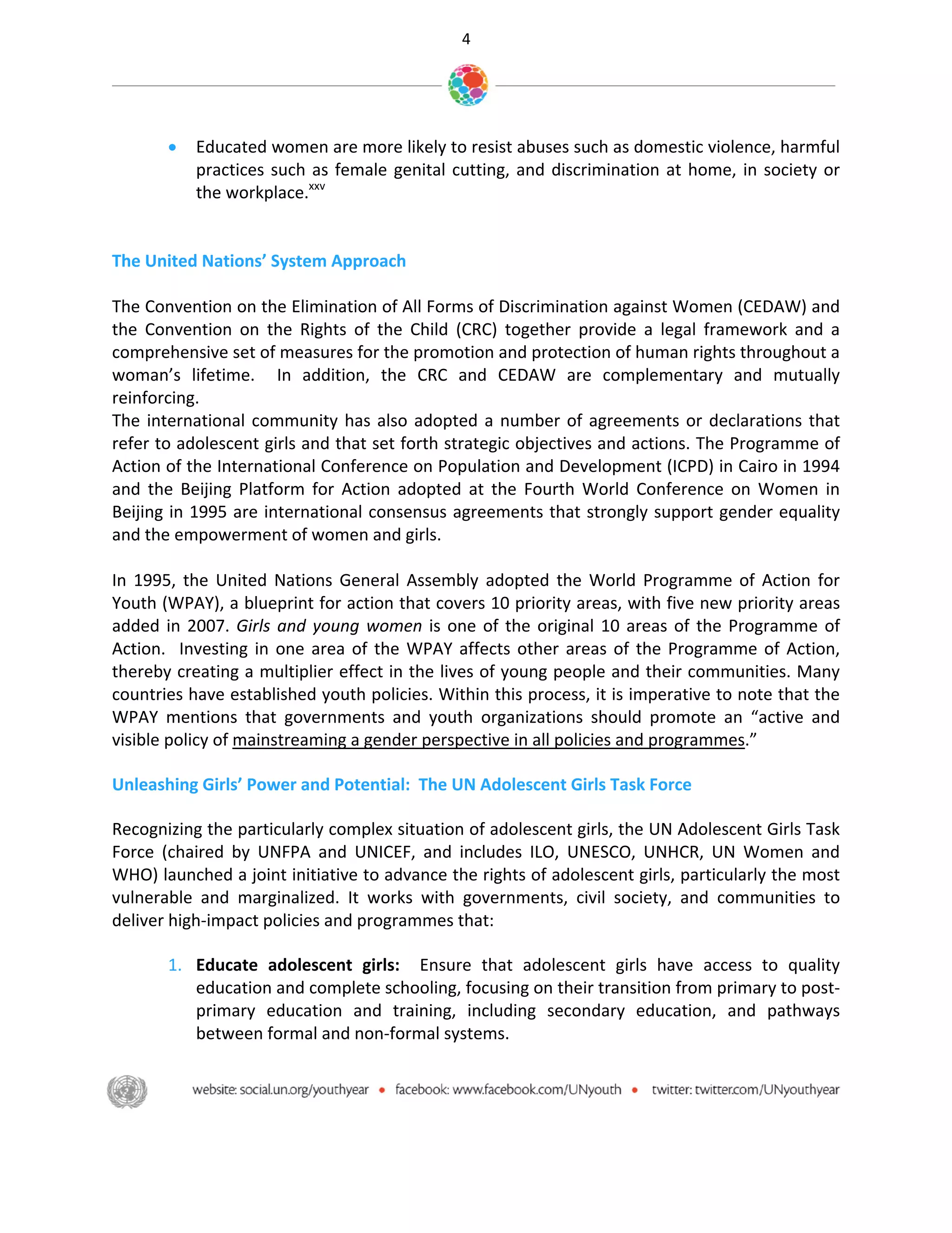 Fact Sheet: Girls and Young Women | PDF