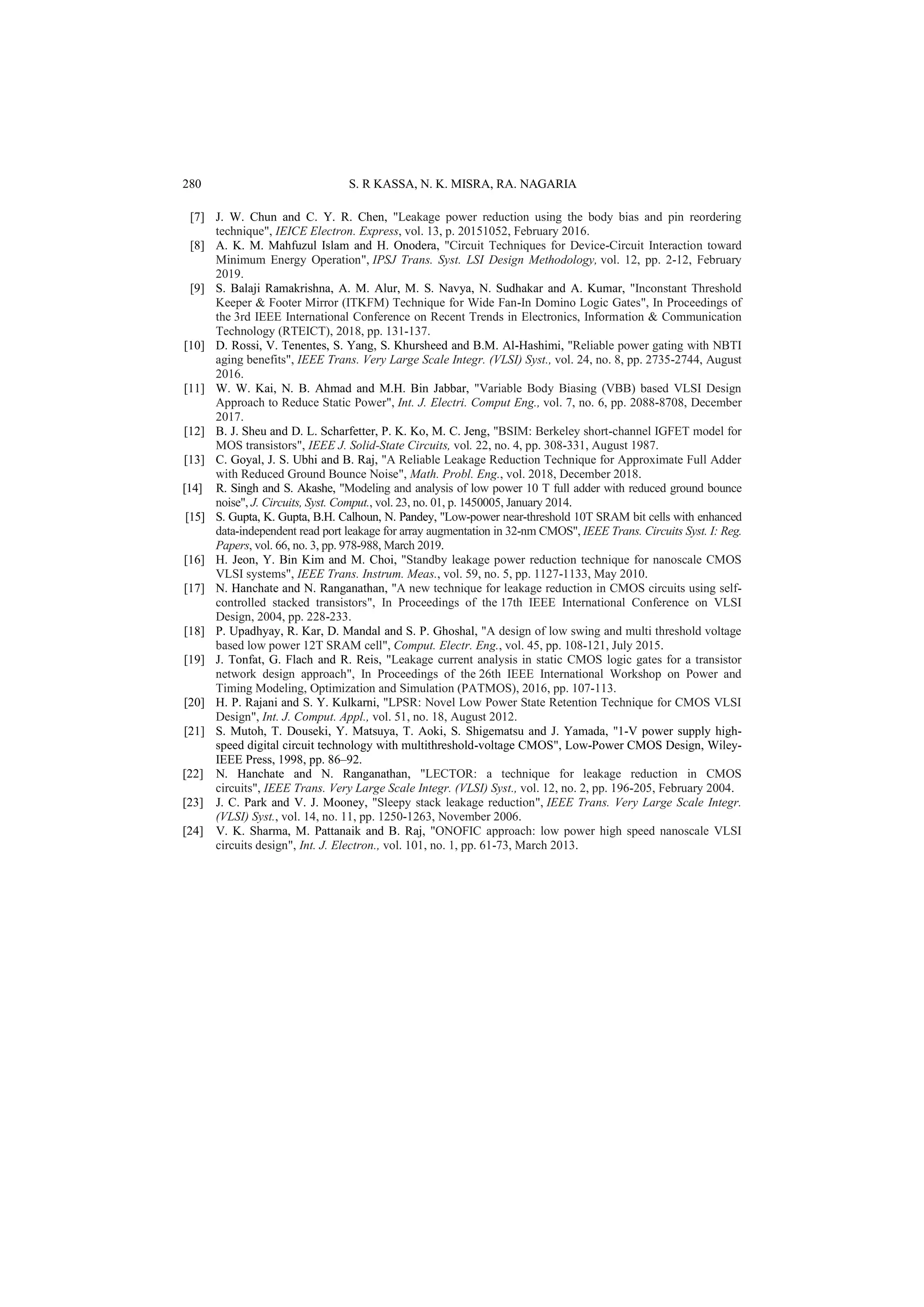 Forced Stack Sleep Transistor Fortran A New Leakage Current Reduction Approach In Cmos Based