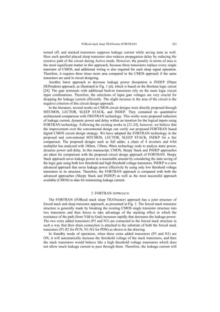 FORCED STACK SLEEP TRANSISTOR (FORTRAN): A NEW LEAKAGE CURRENT ...