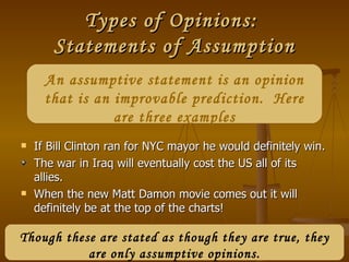 Separating Fact from Opinion | PPT