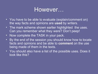 Fact and opinion | PPT