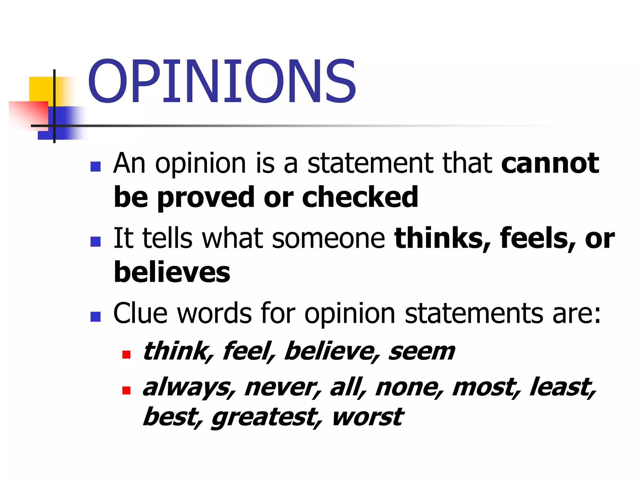 FACT AND OPINION ppt fact-and-opinion-ppt
