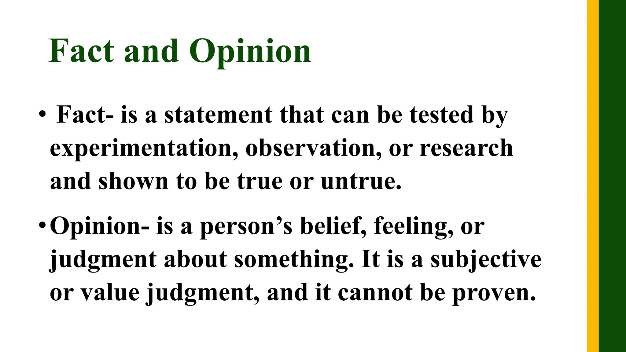 fact and opinion.ppt ..............ghhbv | PPT