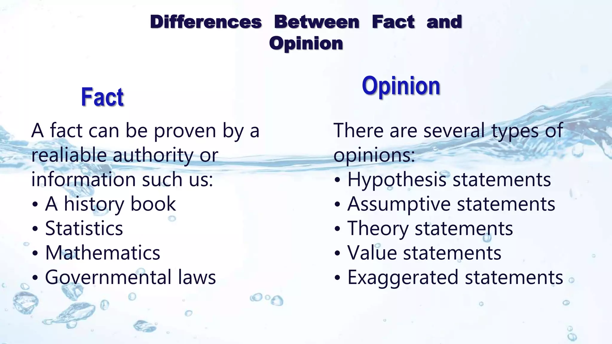 Fact and Opinion | PPTX
