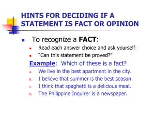 FACT AND OPINION Powerpoint.ppt