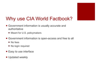 How to Use the CIA World Factbook | PPT