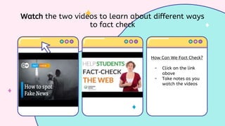 Fact Checking Assignment LS350 | PPTX | Education