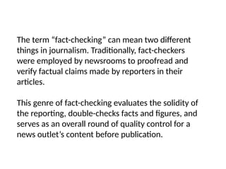 Fact Checking climate change/science stories | PPT