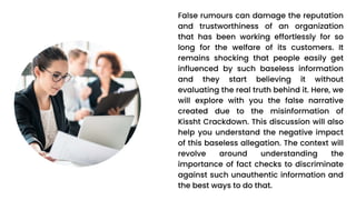 Verification of the Kissht Crackdown's facts | PPT