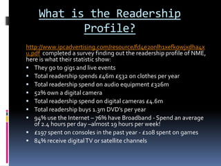 Fact File on NME | PPTX | Music | Entertainment