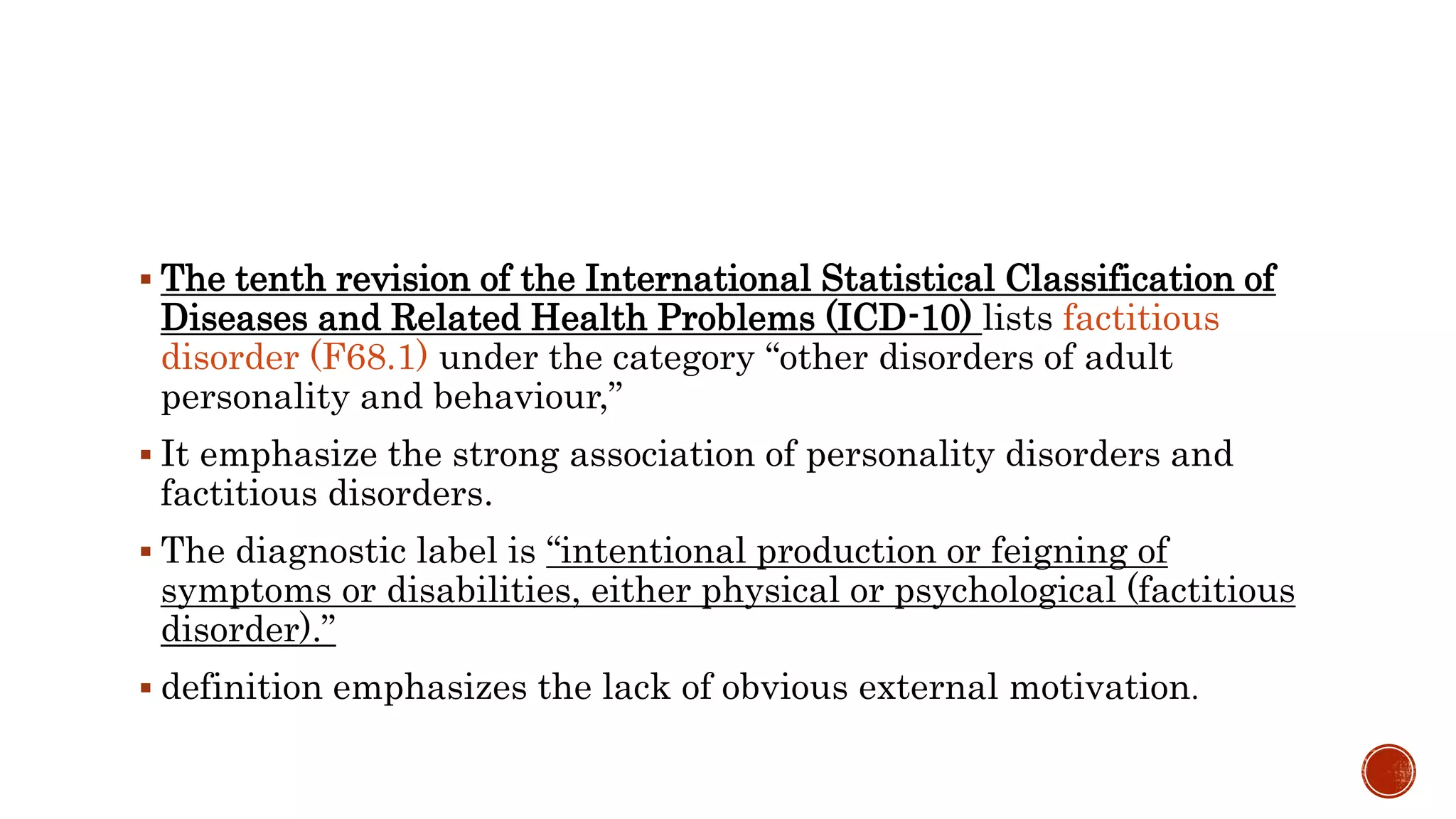 Factitious disorder | PPTX