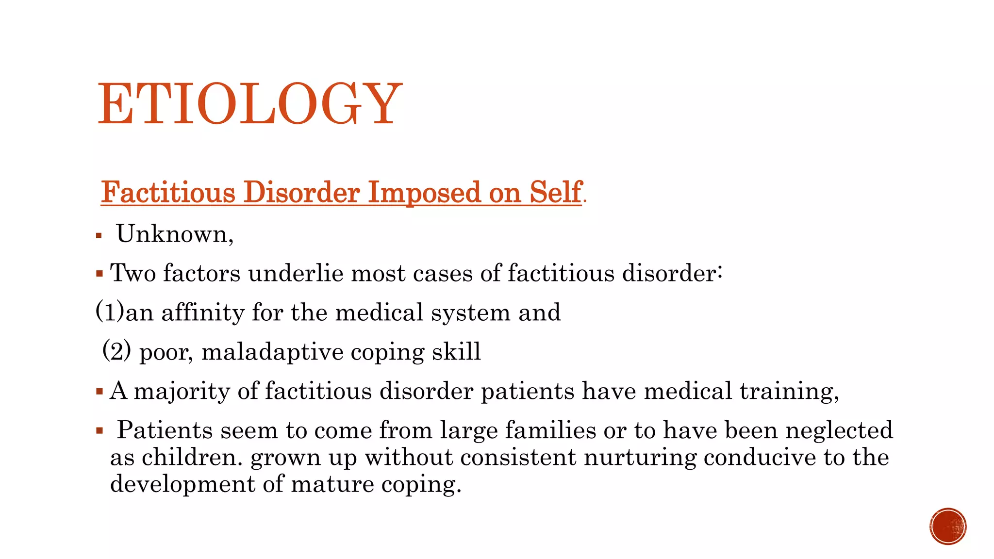 Factitious disorder | PPTX