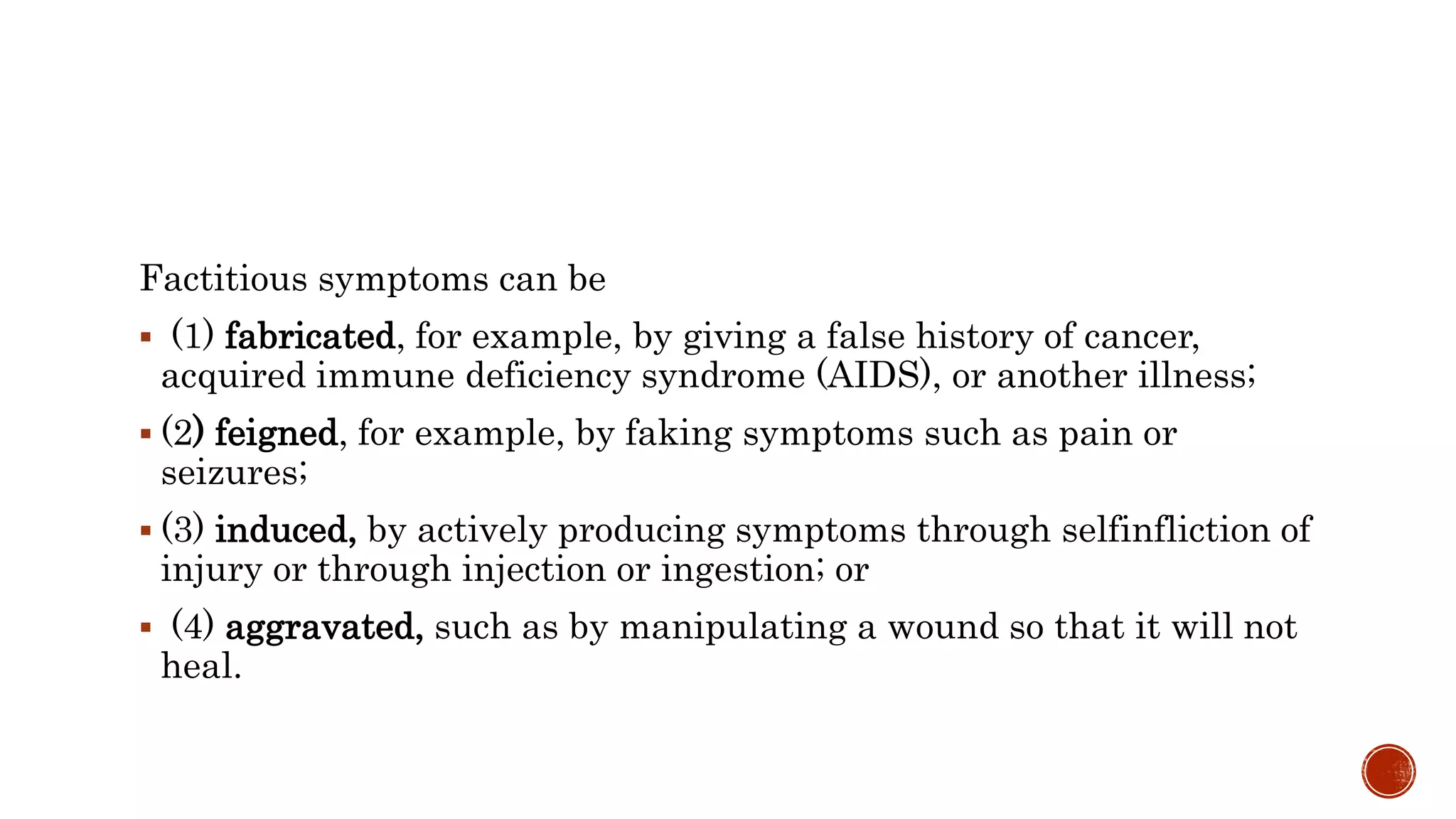 Factitious disorder | PPTX