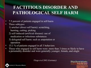 Factitious disorders - Book Chapter | PPT
