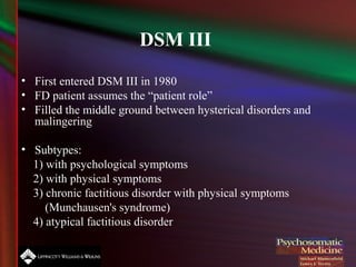 Factitious disorders - Book Chapter | PPT
