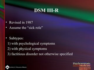 Factitious disorders - Book Chapter | PPT