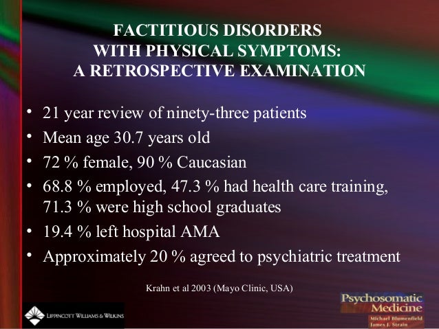 Factitious disorders - Book Chapter
