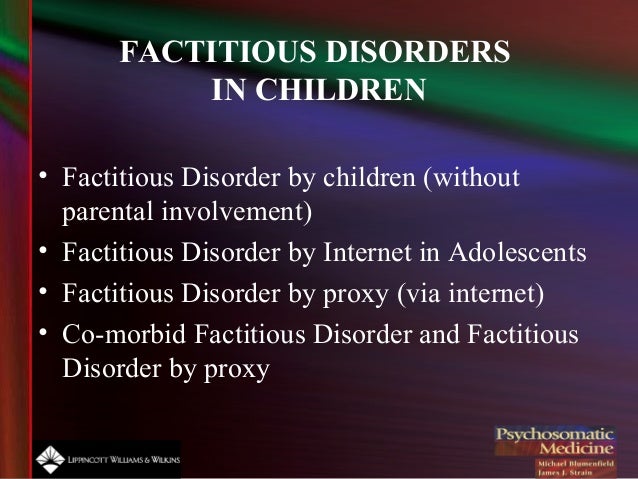 Factitious disorders - Book Chapter