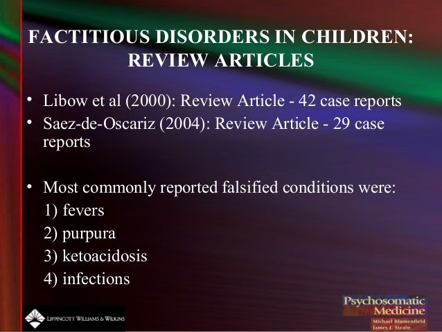Factitious disorders - Book Chapter