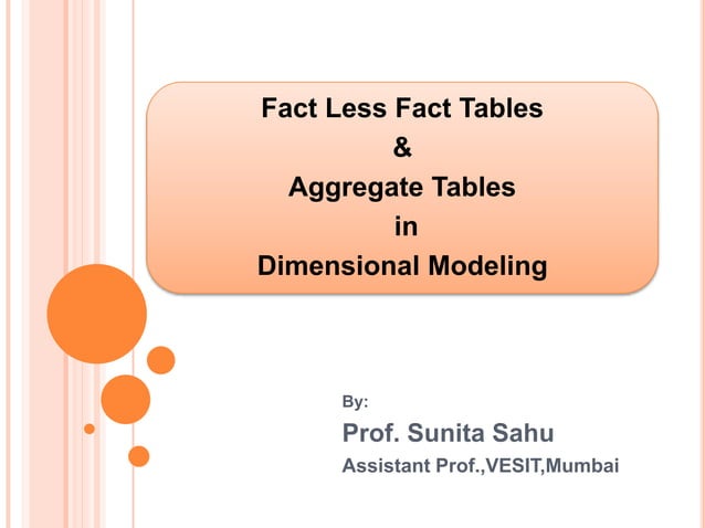Fact less fact Tables & Aggregate Tables | PPTX